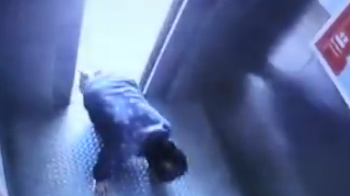Senior citizen escapes certain death in terrifying elevator mishap ...